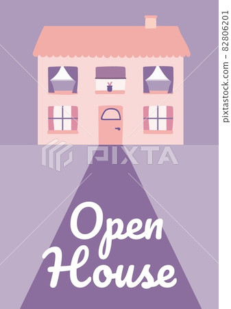 Composition of open house text and house icon... - Stock Illustration ...