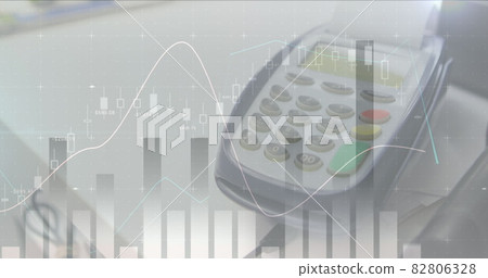 Image of financial data processing over payment... - Stock Illustration ...