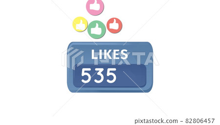 Colorful like icons and likes counter 4k - Stock Illustration [82806457 ...