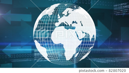 Image of financial data processing over arrows...-插圖素材 [82807020] - PIXTA圖庫