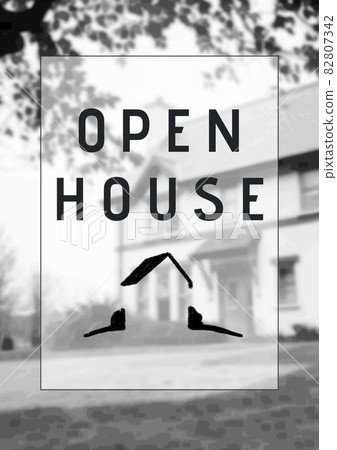 Composition of open house text over black and... - Stock Illustration ...