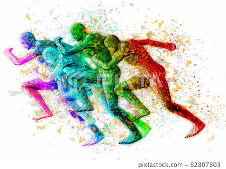 Illustration of competing people - Stock Illustration [82807803] - PIXTA