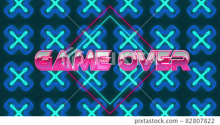 Image of game over text in pink metallic... - Stock Illustration ...