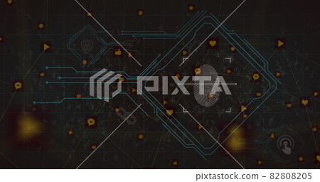 Cyber security digital interface against... - Stock Illustration ...