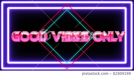 Image of good vibes only text in pink metallic... - Stock Illustration ...