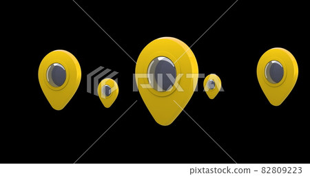 Yellow map pins 4k - Stock Illustration [82809223] - PIXTA