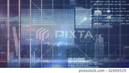 Image of graphs data and information moving on... - Stock Illustration ...