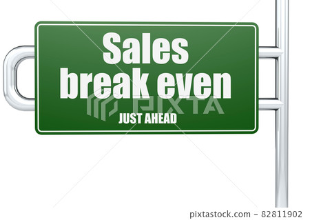 Sales break even word on green road sign - Stock Illustration [82811902 ...