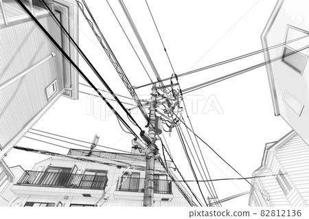 Tone looking up at the wire - Stock Illustration [82812136] - PIXTA