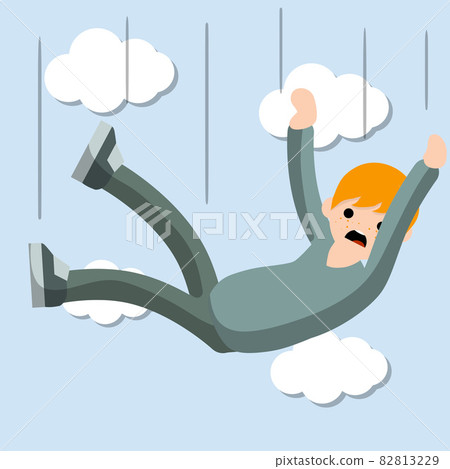 Drop young guy. Cartoon flat illustration.... - Stock Illustration ...