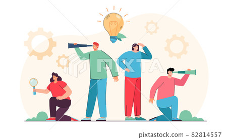 Young creative people looking for new ideas and... - Stock Illustration ...