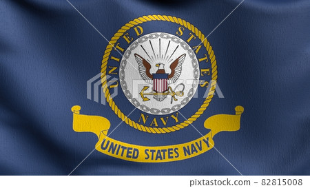 US navy flag blowing in the wind. 3D rendering... - Stock Illustration ...