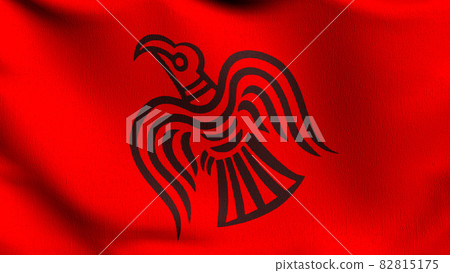 Nordic Viking Raven flag blowing in the wind.... - Stock Illustration ...