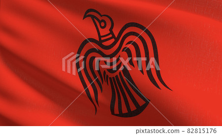 Nordic Viking Raven flag blowing in the wind.... - Stock Illustration ...