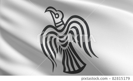 Nordic Viking Raven flag blowing in the wind.... - Stock Illustration ...