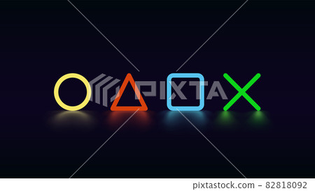 colorful game console geometric shapes with... - Stock Illustration ...