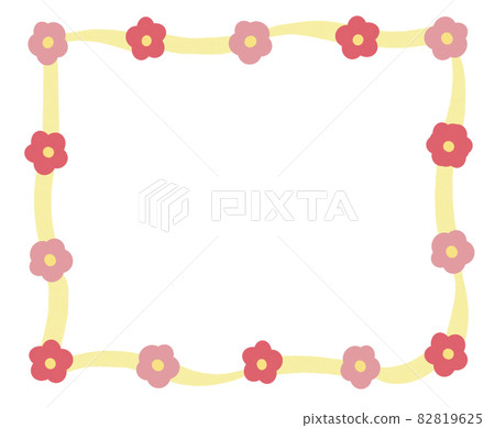cute floral border frame - Stock Illustration [82819625] - PIXTA