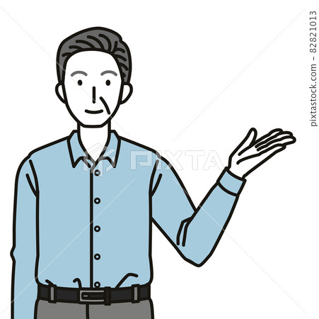 Senior man to introduce - Stock Illustration [82821013] - PIXTA