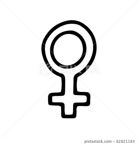 female symbol line vector doodle simple icon-插圖素材 [82821183] - PIXTA圖庫