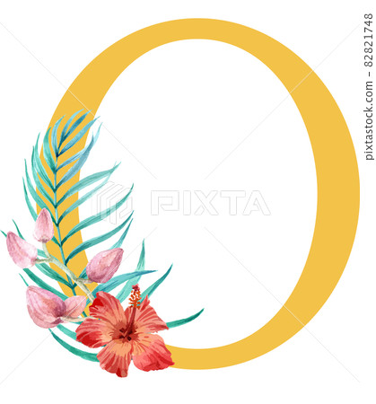 Tropical alphabet watercolor - Stock Illustration [82821748] - PIXTA