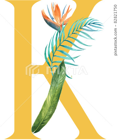Tropical alphabet watercolor - Stock Illustration [82821750] - PIXTA