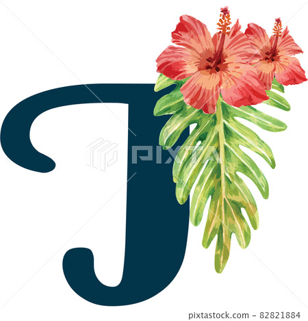 Tropical alphabet watercolor - Stock Illustration [82821884] - PIXTA