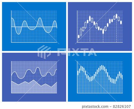 Charts Collection Blue Poster Vector Illustration - Stock Illustration ...