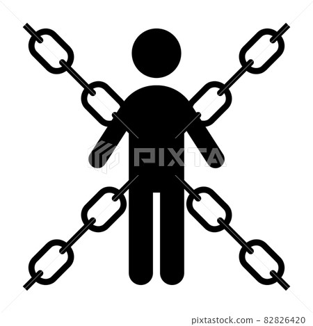 Silhouette of people and chains - Stock Illustration [82826420] - PIXTA