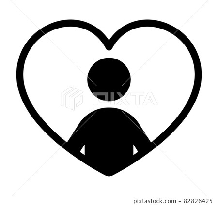Heart and person icons - Stock Illustration [82826425] - PIXTA
