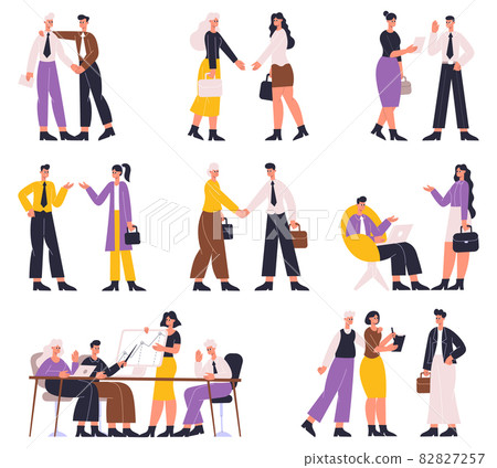 Business people negotiating, discussing,... - Stock Illustration ...