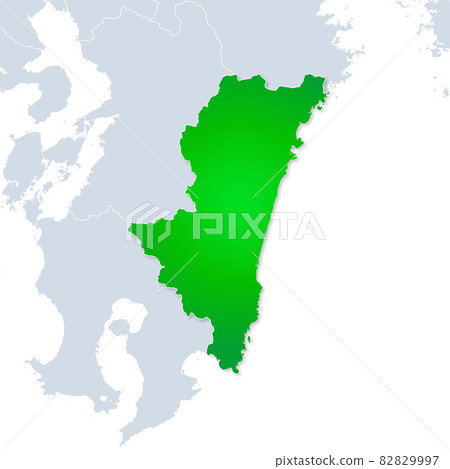 Miyazaki Prefecture Map - Stock Illustration [82829997] - PIXTA