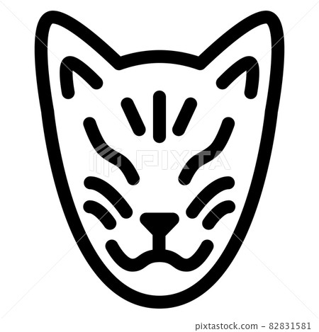 Fox mask line drawing vector illustration - Stock Illustration ...
