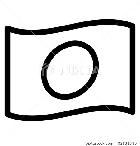 Japanese flag line drawing vector illustration - Stock Illustration ...