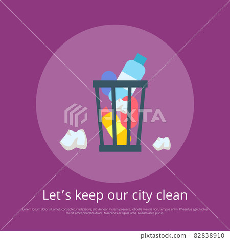 Lets Keep Our City Clean, Vector Illustration - Stock Illustration ...