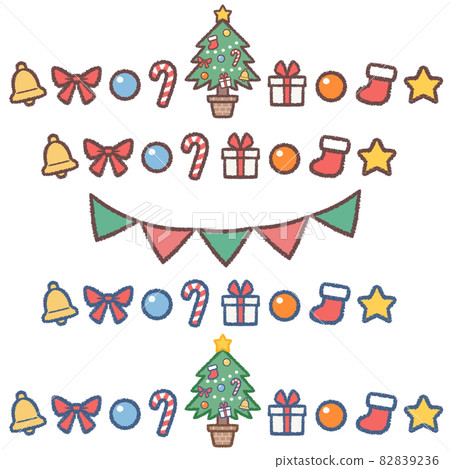 Christmas tree and Christmas decoration line set - Stock Illustration ...