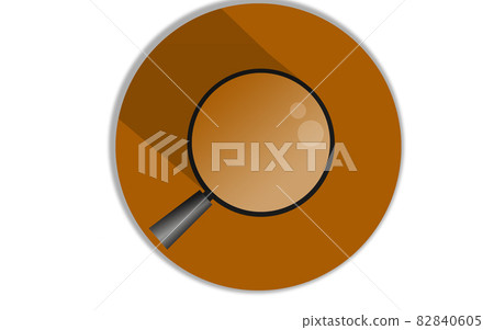 Magnifying glass icon with yellow background - Stock Illustration ...