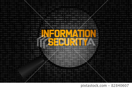 Information security word with magnifying glass - Stock Illustration ...