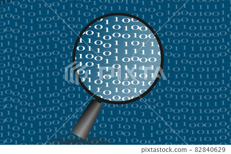 Binary code with magnifying glass - Stock Illustration [82840629] - PIXTA