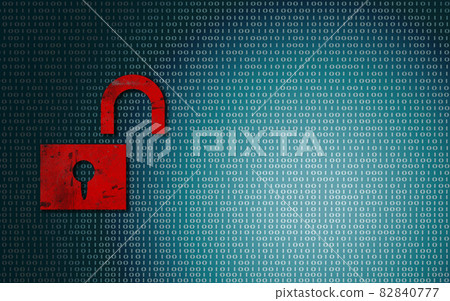 Red padlock unlock with digital screen - Stock Illustration [82840777 ...