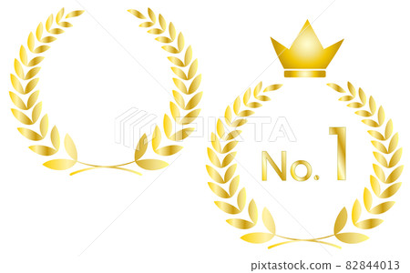 1st place set with laurel wreath and crown... - Stock Illustration ...