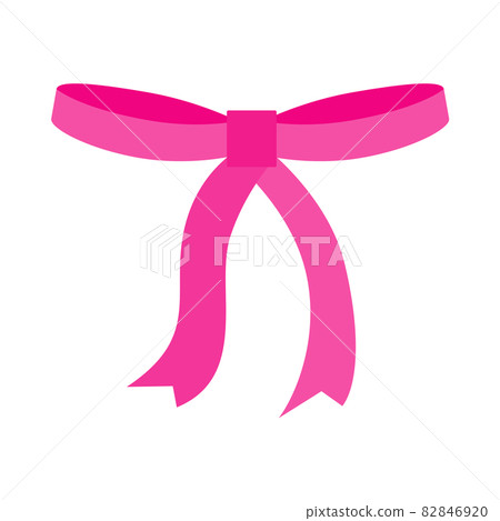 Flat and simple pink ribbon illustration - Stock Illustration [82846920 ...