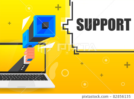 Support banner template. Marketing flyer with... - Stock Illustration ...
