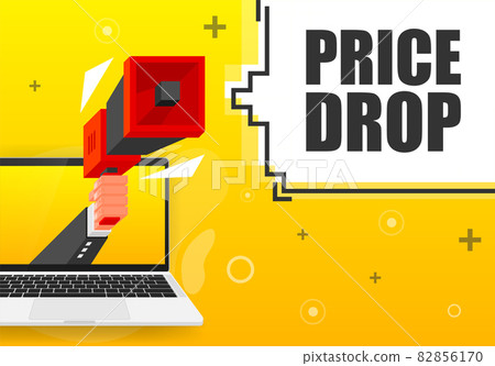 Price Drop banner template. Marketing flyer... - Stock Illustration ...