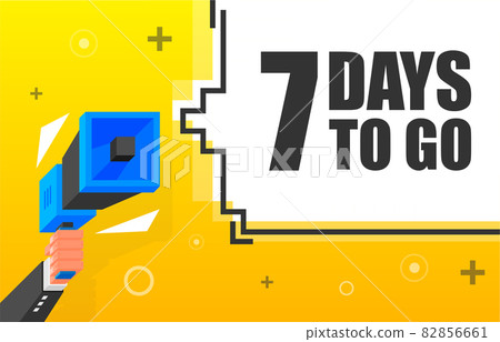 Seven Days To Go banner template. Marketing... - Stock Illustration ...