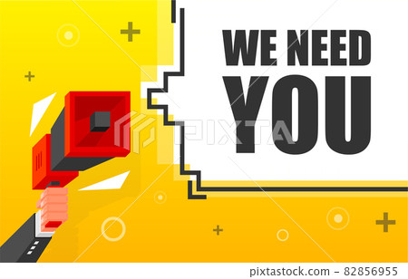 We Need You banner template. Marketing flyer... - Stock Illustration ...