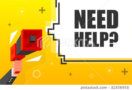 Need Help banner template. Marketing flyer with... - Stock Illustration ...