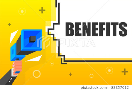Benefits banner template. Marketing flyer with... - Stock Illustration ...
