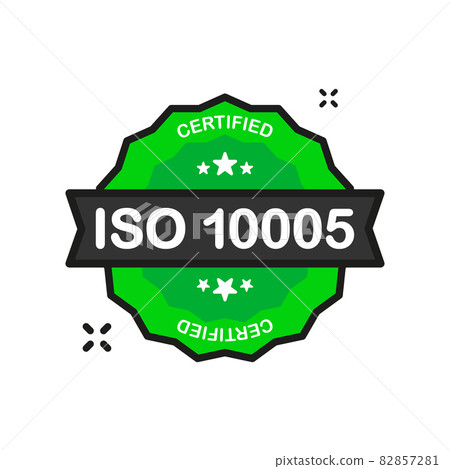 ISO 10005 Certified green vector stamp. Flat... - Stock Illustration ...