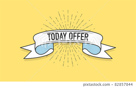 Ribbon with the inscription Today Offer. Old... - Stock Illustration ...