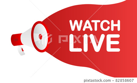 Watch Live banner template. Marketing flyer... - Stock Illustration ...